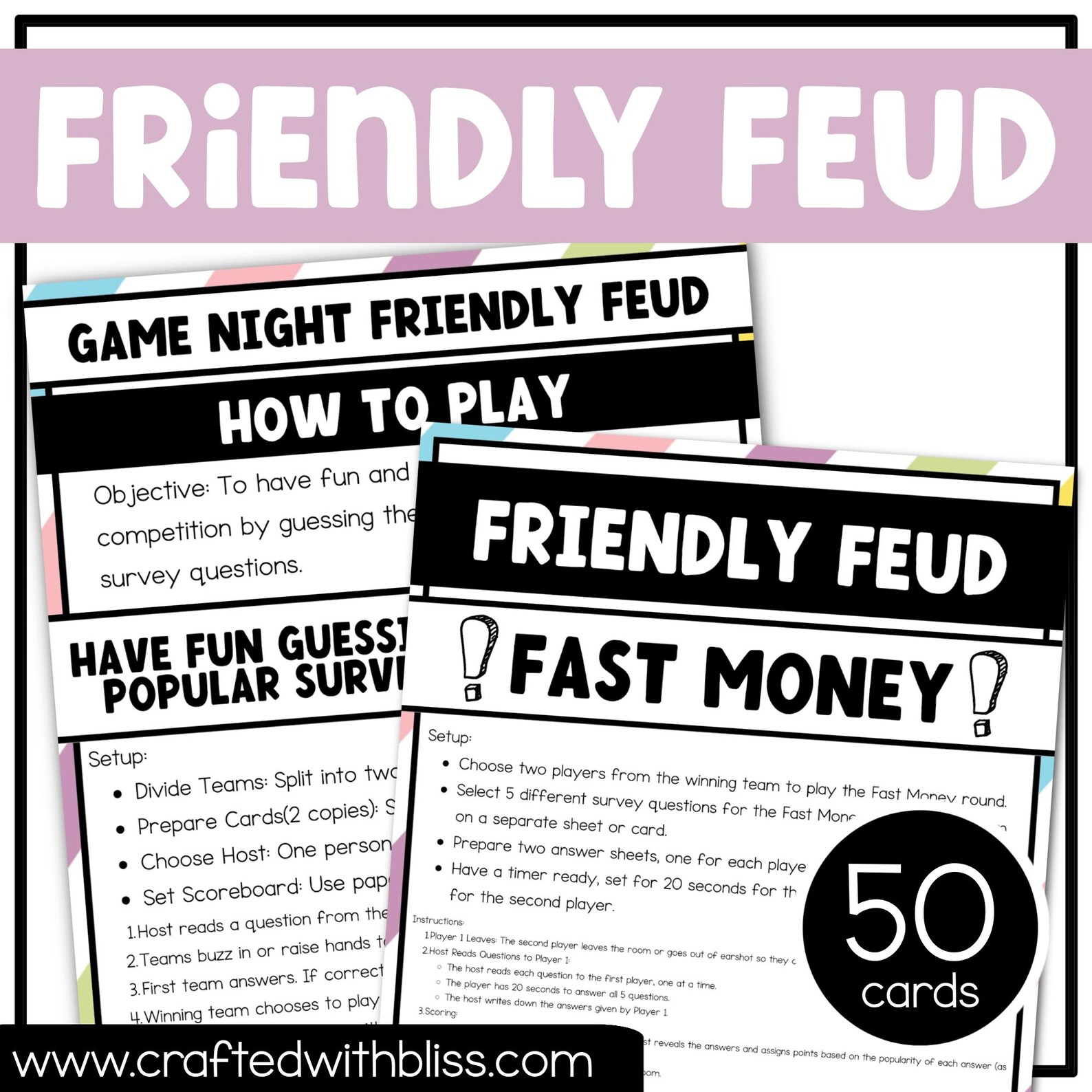 Game Night Party Game Friendly 50 Cards Work Party Ice Breaker Group ...