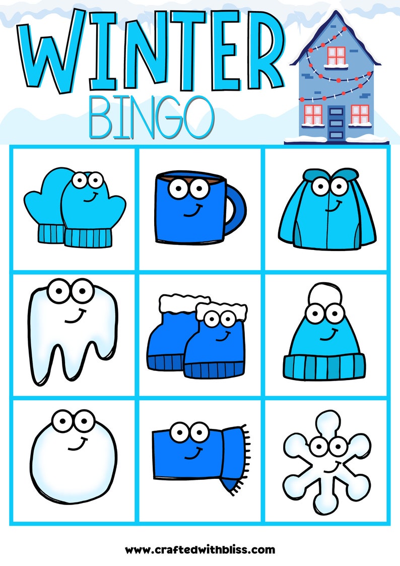 Winter Bingo for Classroom Game Preschool Kindergarten (10 Cards) - Etsy