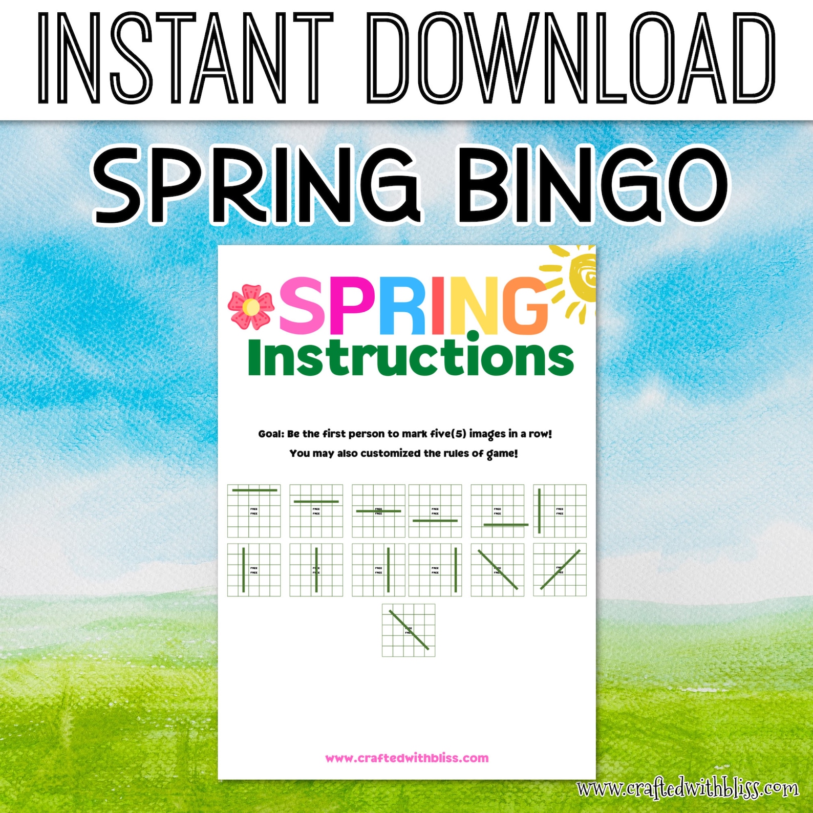 Spring Bingo for Kids, Spring Bingo Birthday Party, Classroom Bingo ...