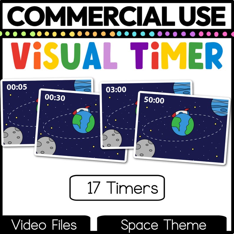 Space Theme Visual Timer Countdown Classroom Management Video Back to ...