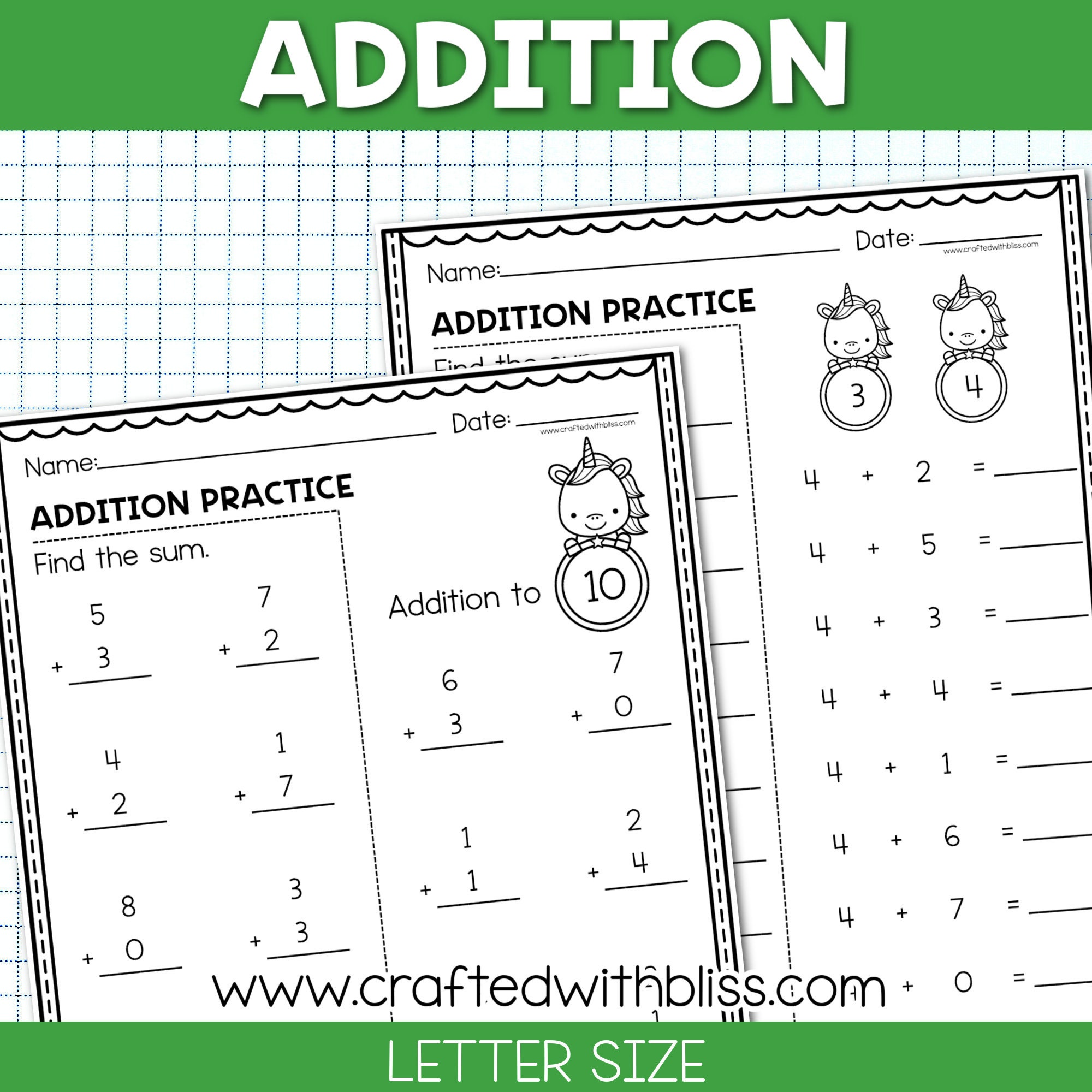 Math Addition Facts K-1 Practice Pages | Homework | Morning Work | Math ...