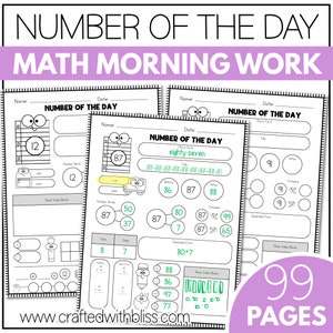 Number of the Day 1st-2nd Grade (1-99) Math Center Morning Work ...