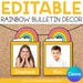 Editable Rainbow Photo Bulletin Decor | Canva Template Back to School ...