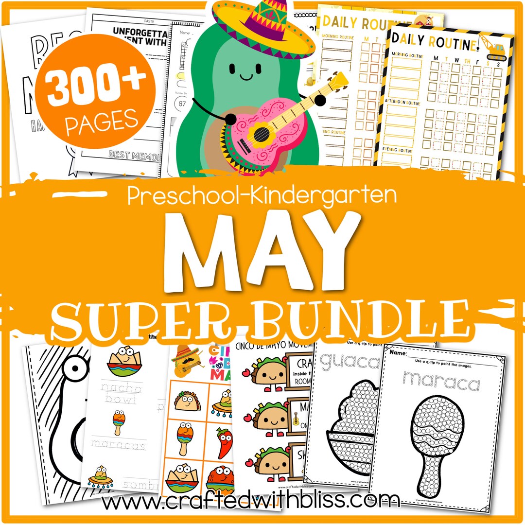 May Preschool-kindergarten Bundle, Cinco De Mayo Kindergarten ...