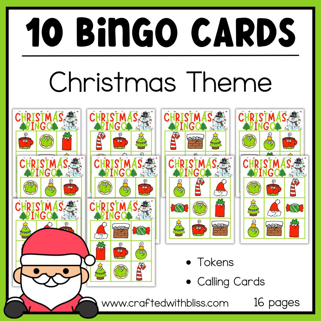 Christmas Bingo for Classroom Game Preschool Kindergarten (10 Cards) - Etsy