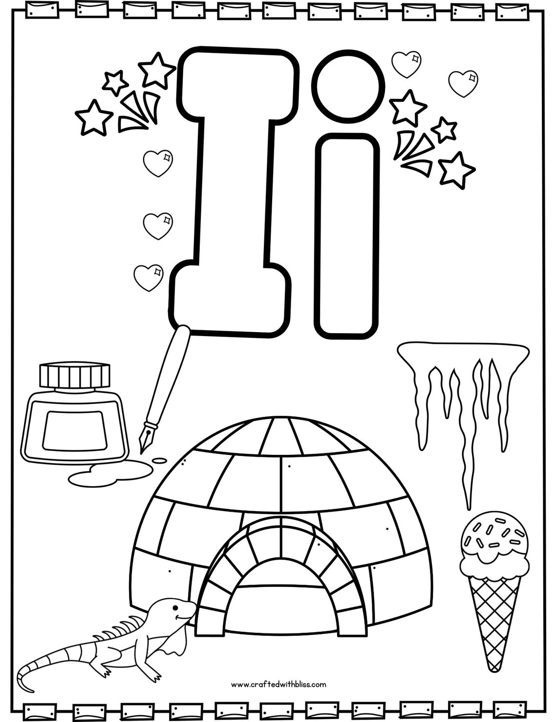 26 Pages Alphabet Coloring Book Printable For Kids Alphabet Etsy