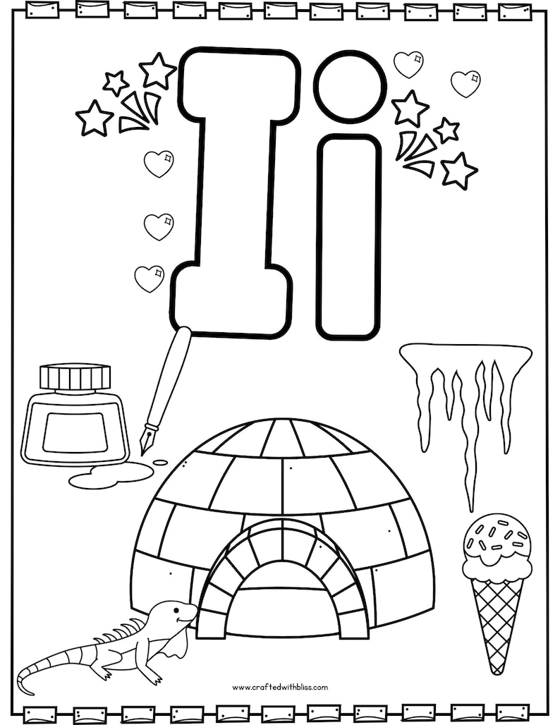 26 Pages Alphabet Coloring Book Printable for Kids Alphabet - Etsy