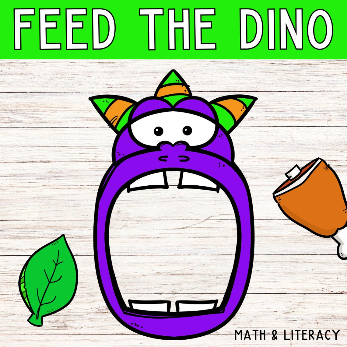 Feed the Dino Dinosaur Theme Feed the T Rex Literacy Center Math Center ...