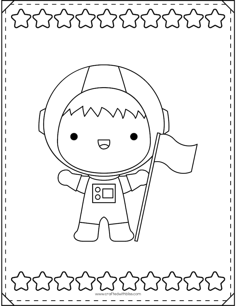 50 Outer Space Coloring Pages for Kids Outer Space Party - Etsy