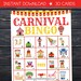 Carnival Bingo for Kids, Carnival Bingo Birthday Party, Carnival ...