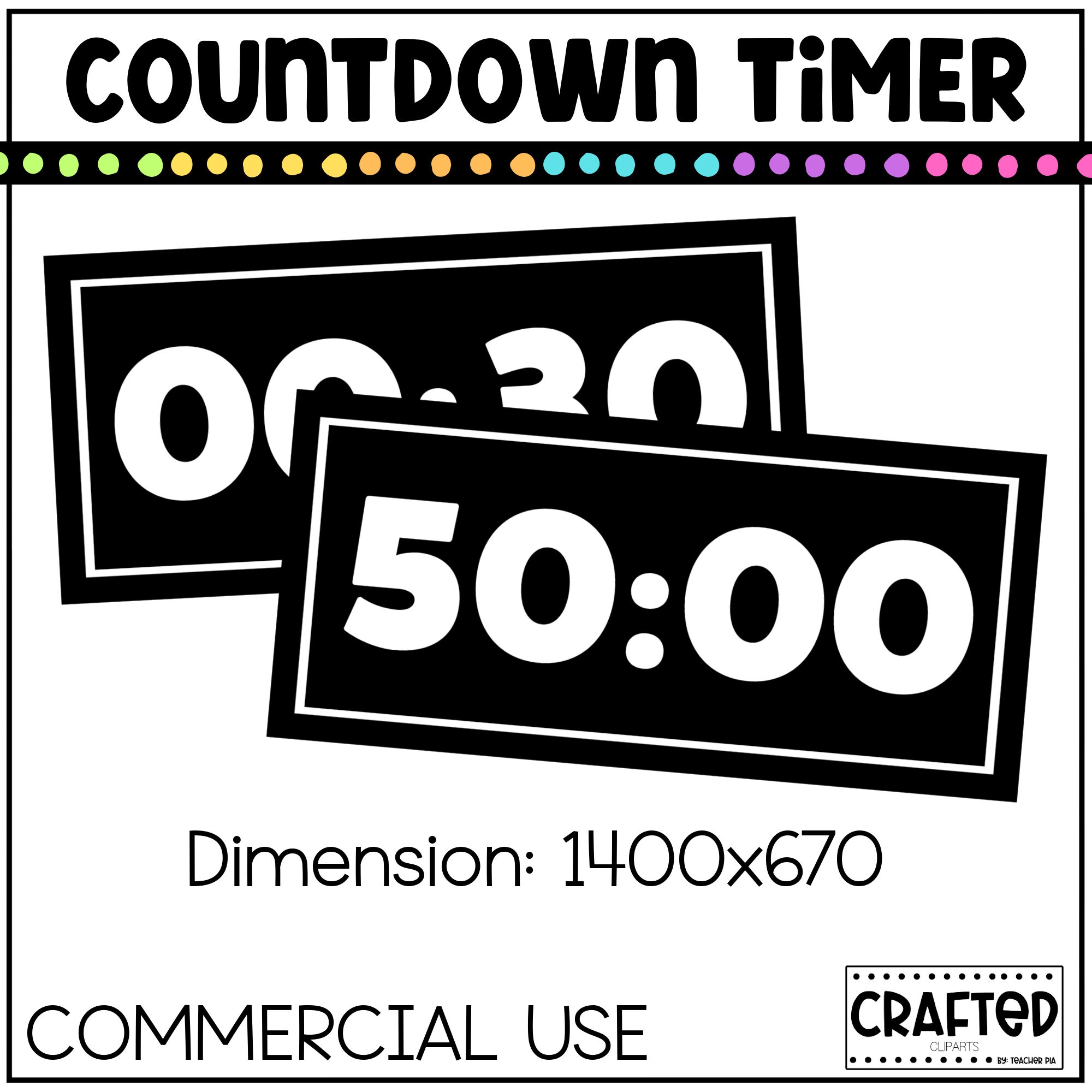 Simple All Black Countdown Timer Classroom Management Tool Commercial ...