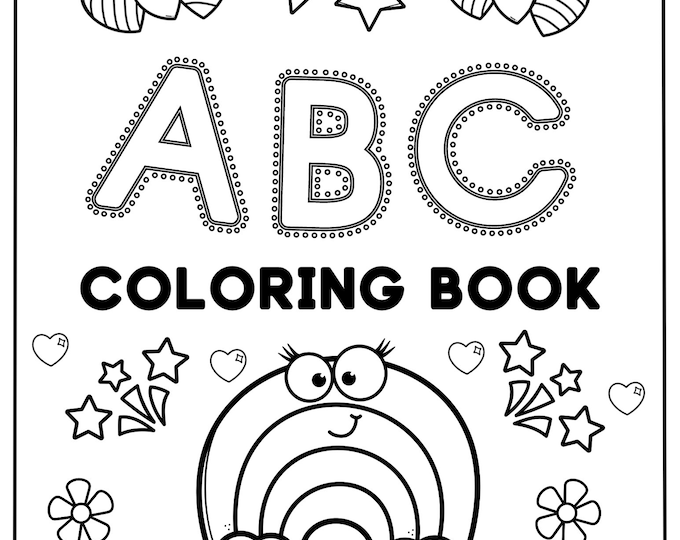 26 Pages Alphabet Coloring Book Printable for Kids, Alphabet Coloring ...