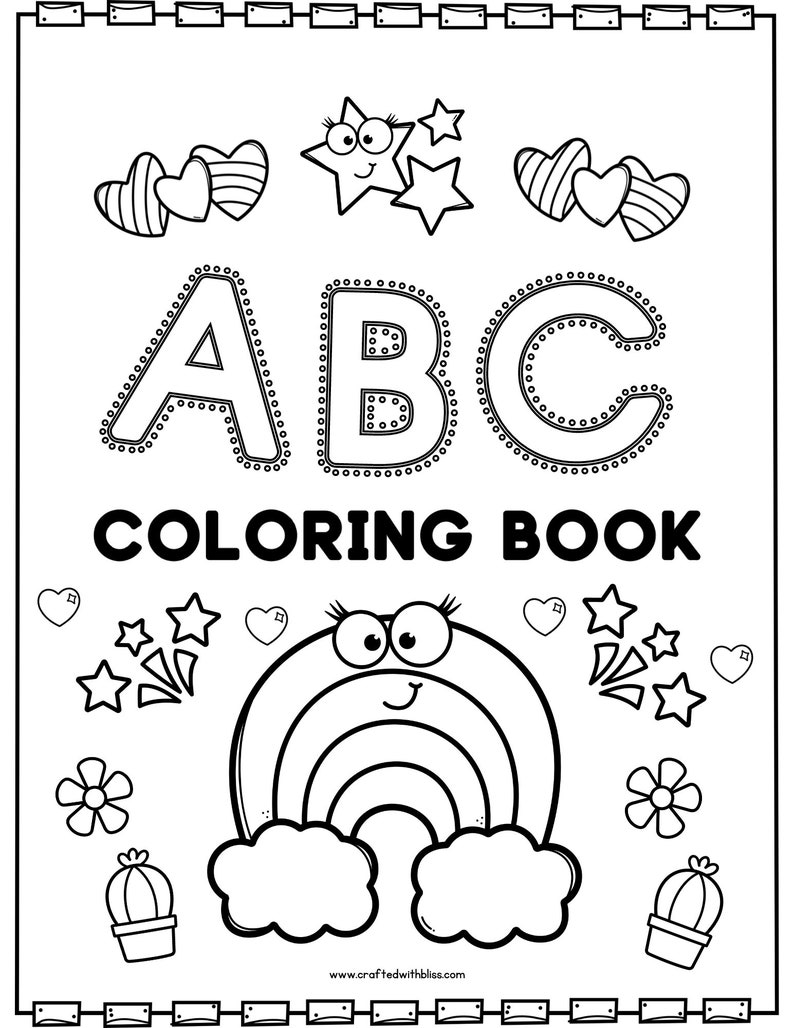 26 Pages Alphabet Coloring Book Printable for Kids, Alphabet Coloring ...