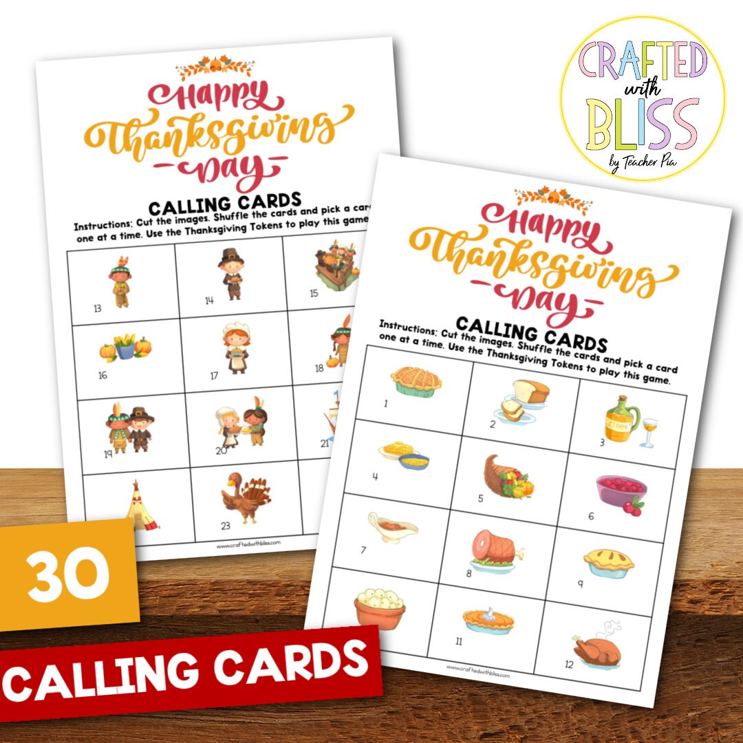 50 Thanksgiving Bingo Cards 5x5 Thanksgiving Bingo Game - Etsy