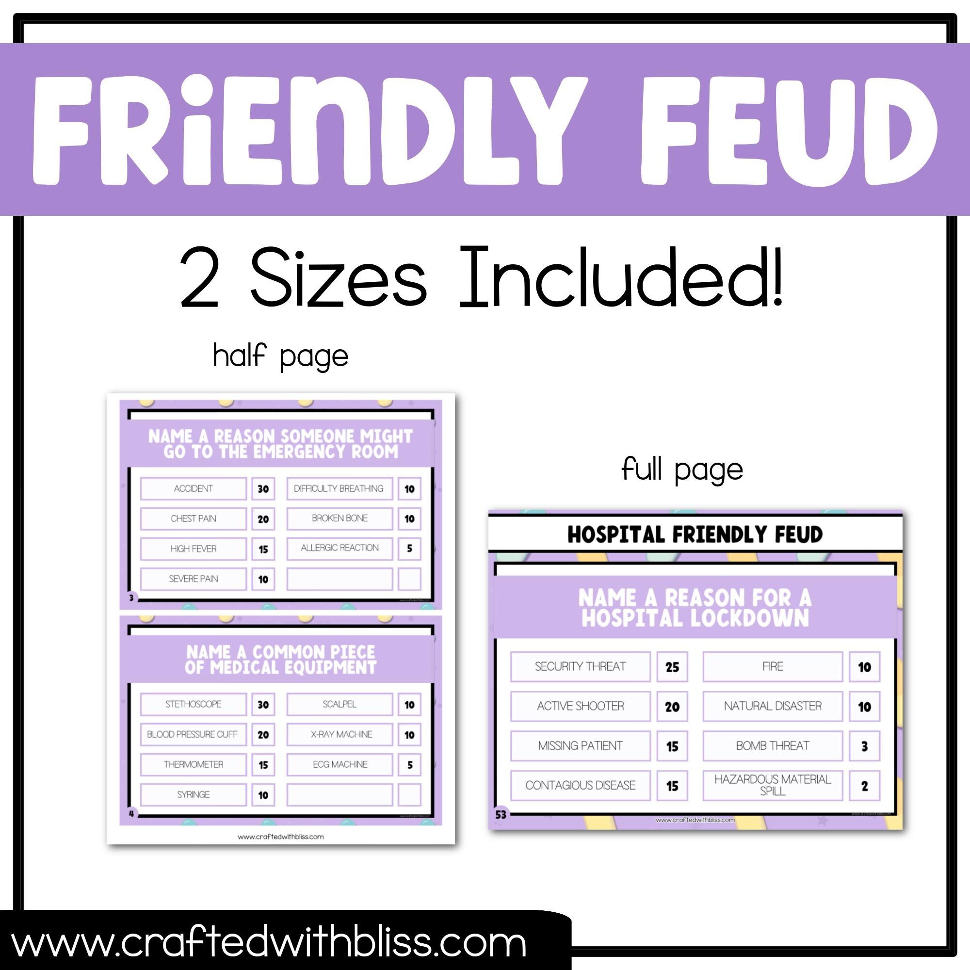 Hospital Party Game Friendly Feud 50 Cards Medical Party Game Night Ice ...