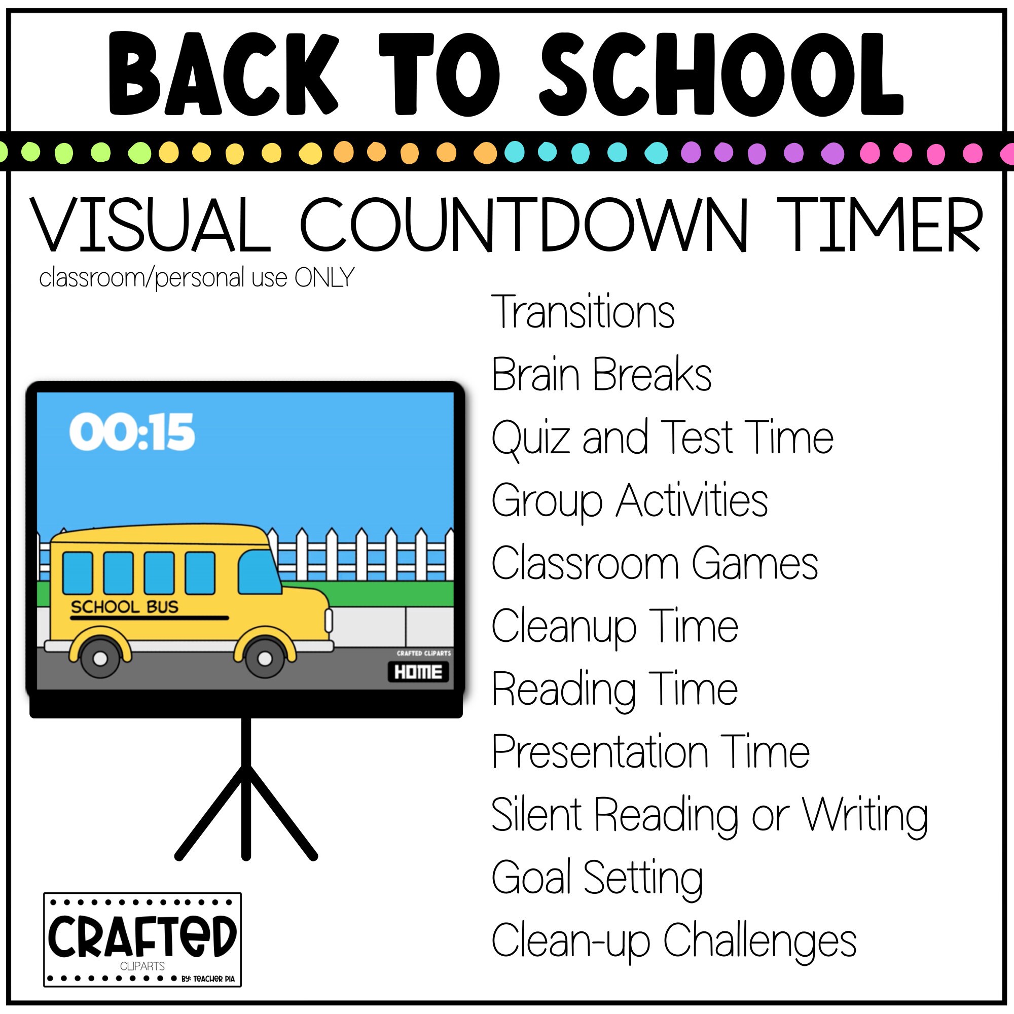 Back to School Visual Timer Classroom Management Tool Transition ...
