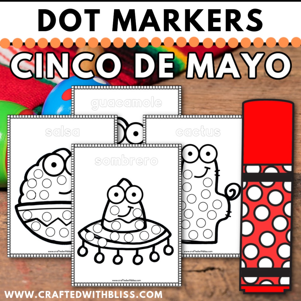 Cinco De Mayo Do-a-dot Marker Fine Motor Printable, Cinco De Mayo Dot ...