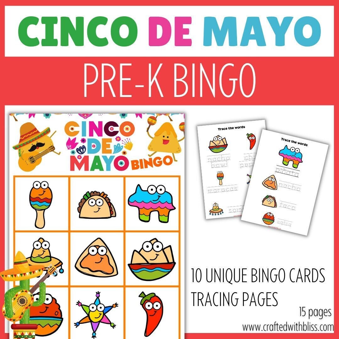 Cinco De Mayo BINGO for Preschool-kindergarten Cinco De Mayo - Etsy