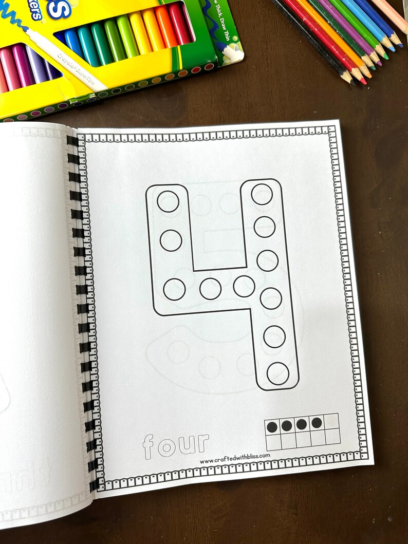 Alphabet and Numbers Do-a-dot Activity Book 200 Pages Homeschool ...