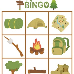 10 Camping BINGO for Preschool Kindergarten, Camping Games and ...