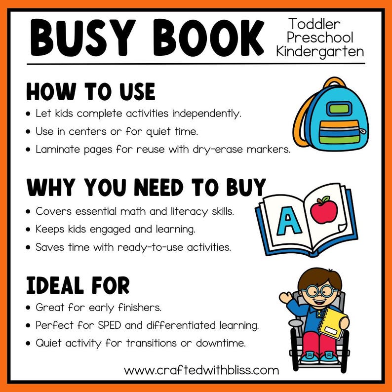 First Grade Busy Book Printable - Etsy