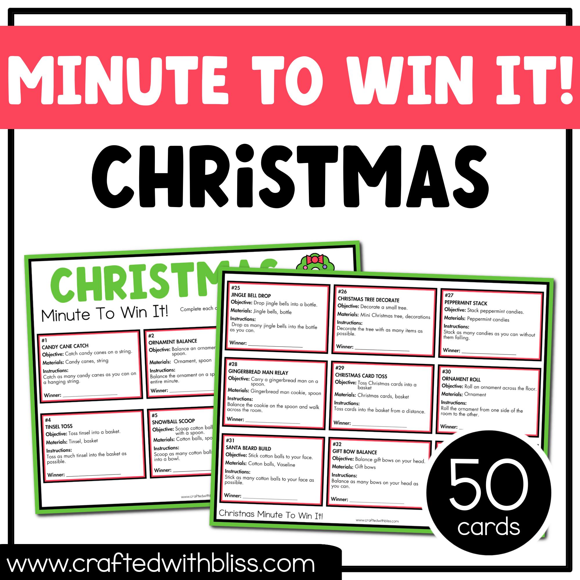 Christmas Party Minute Games Ice Breaker 50 Games for Adult Friends ...