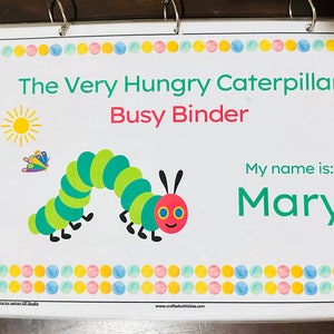 Hungry Caterpillar Busy Books Binder Adapted Book Toddler Busy Board ...