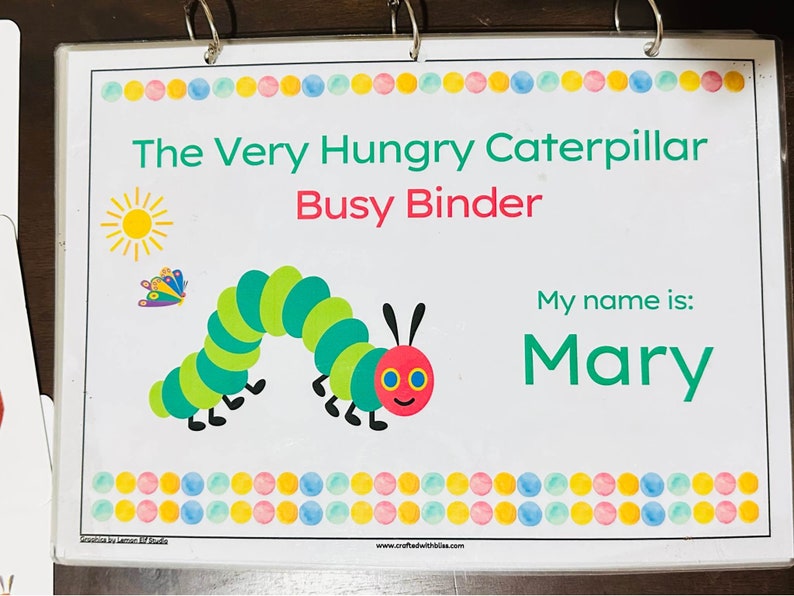 Hungry Caterpillar Busy Books Binder Adapted Book Toddler Busy Board ...