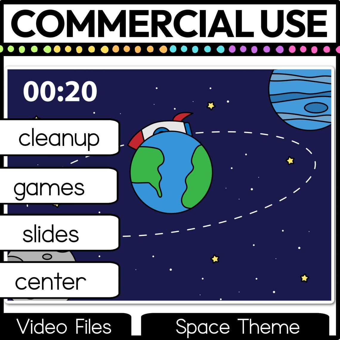 Space Theme Visual Timer Countdown Classroom Management Video Back to ...