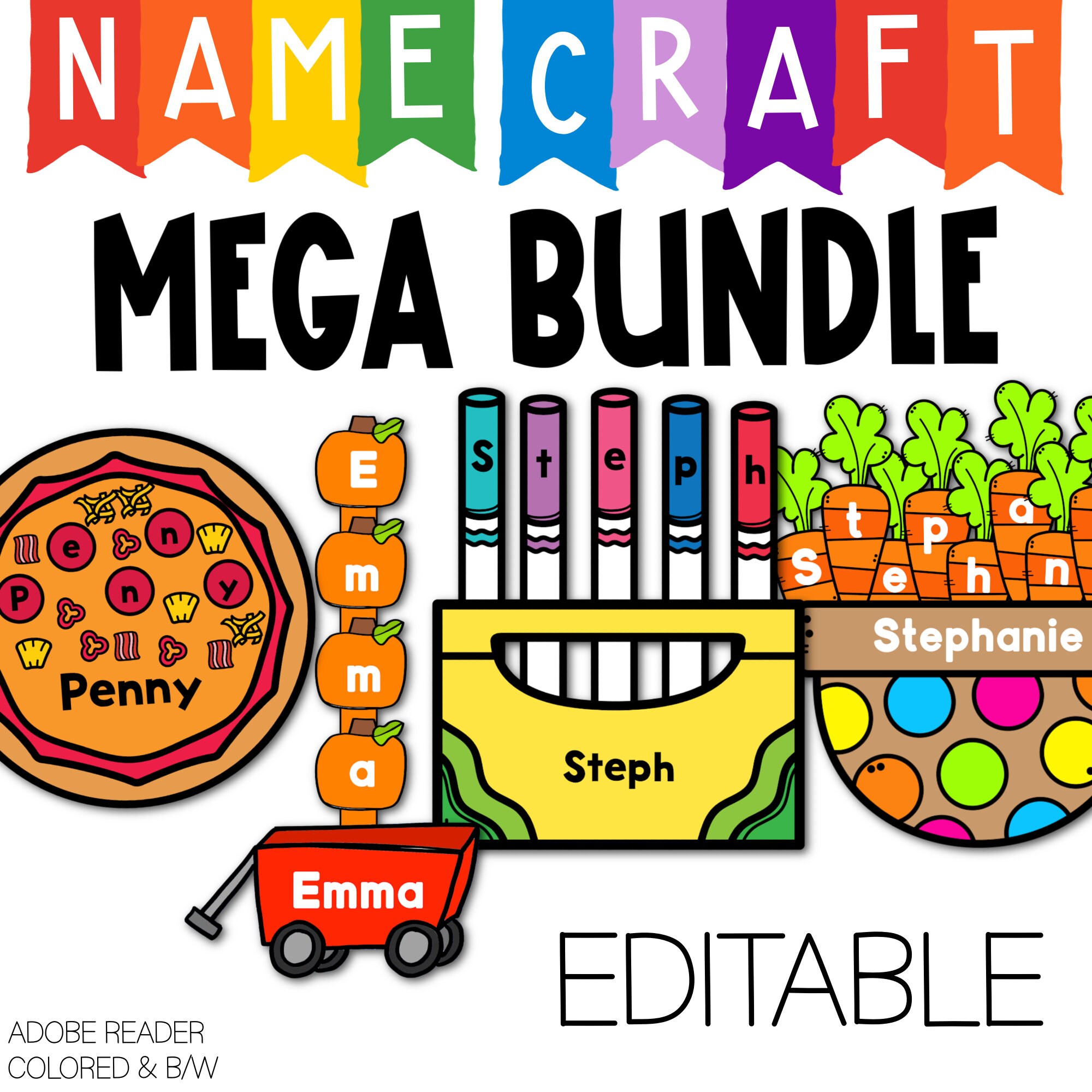 Name Craft Bundle Bulletin Board Name Puzzle Prek Craft Holiday Daycare ...