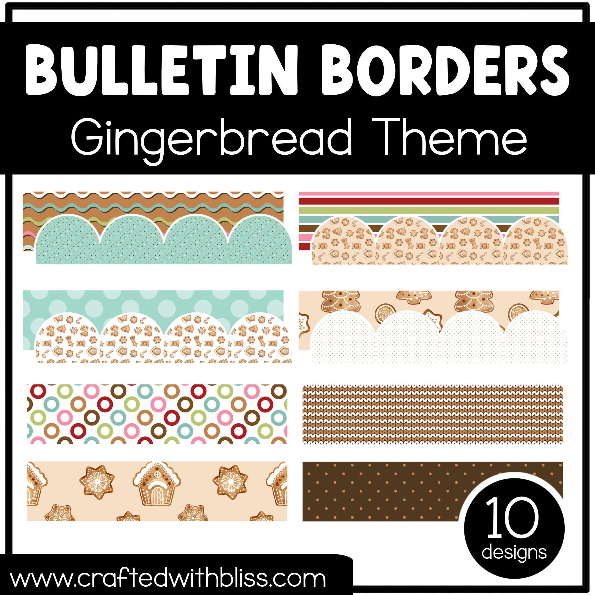 Christmas Gingerbread Theme Bulletin Board Borders - Etsy