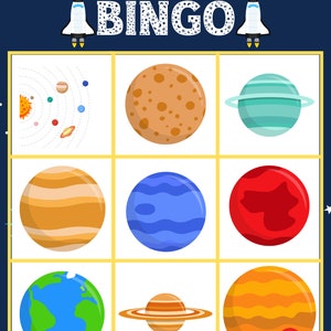 10 Solar System BINGO for Preschool-kindergarten, Solar System Games ...