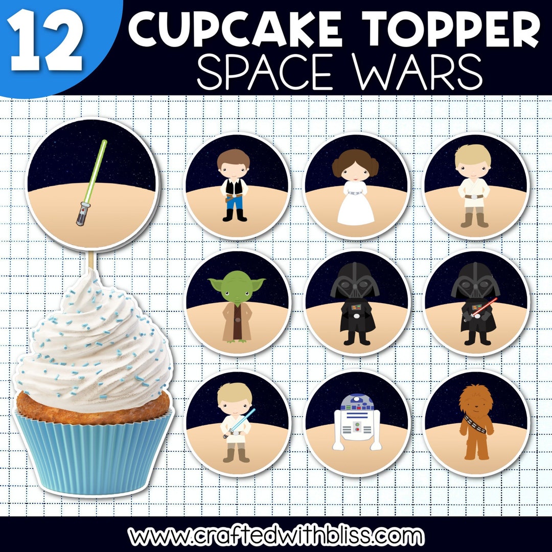 Space Wars Cupcake Toppers: Interstellar Birthday Party Decorations - Etsy
