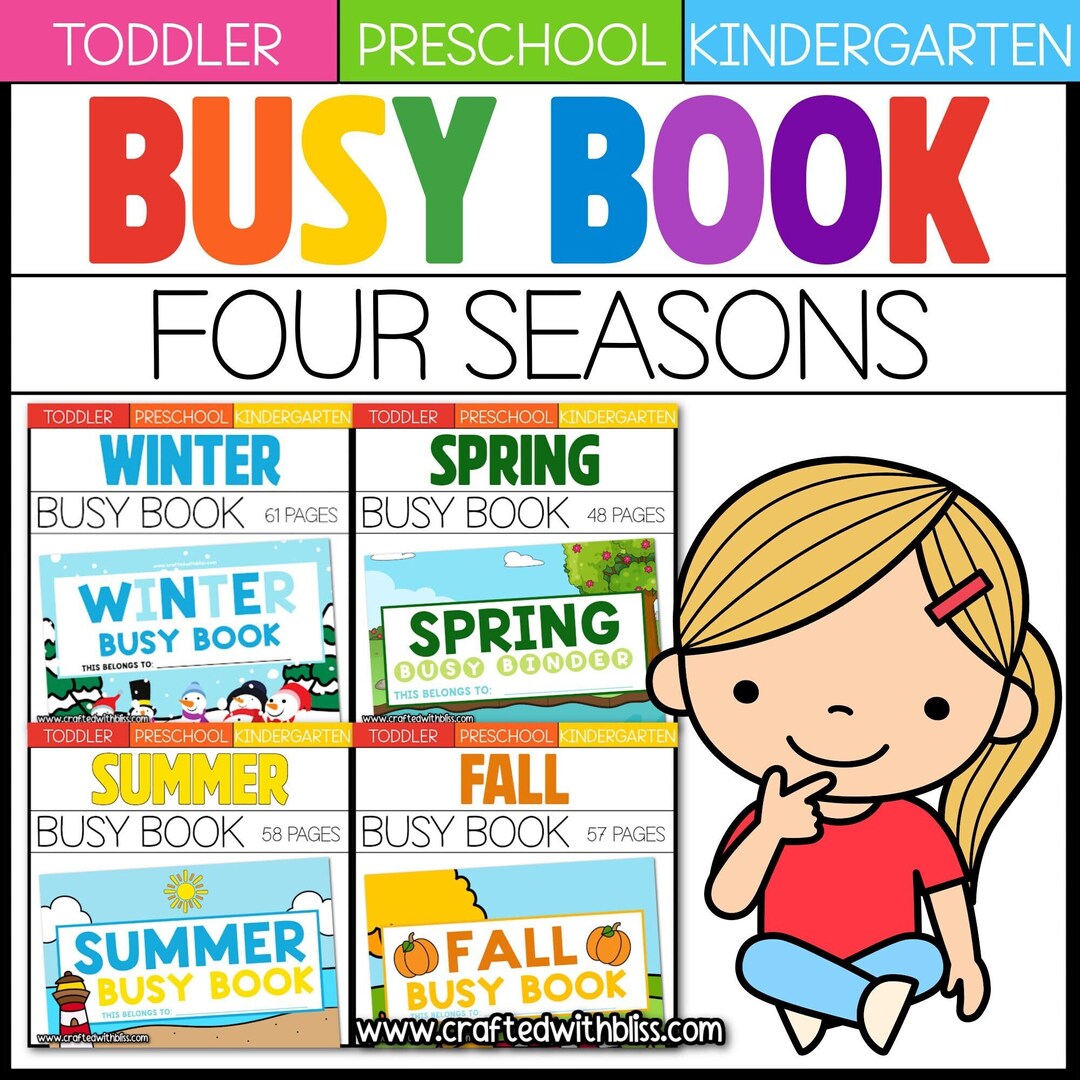 Four Seasons Busy Book Binder Quiet Adapted Book Learning Folder Center ...