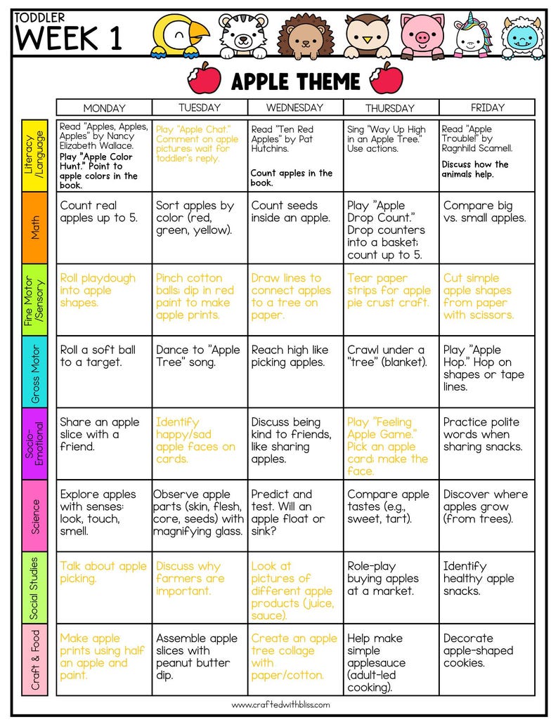 September Toddler Curriculum Activities and Printable 2-3 Yo Homeschool ...