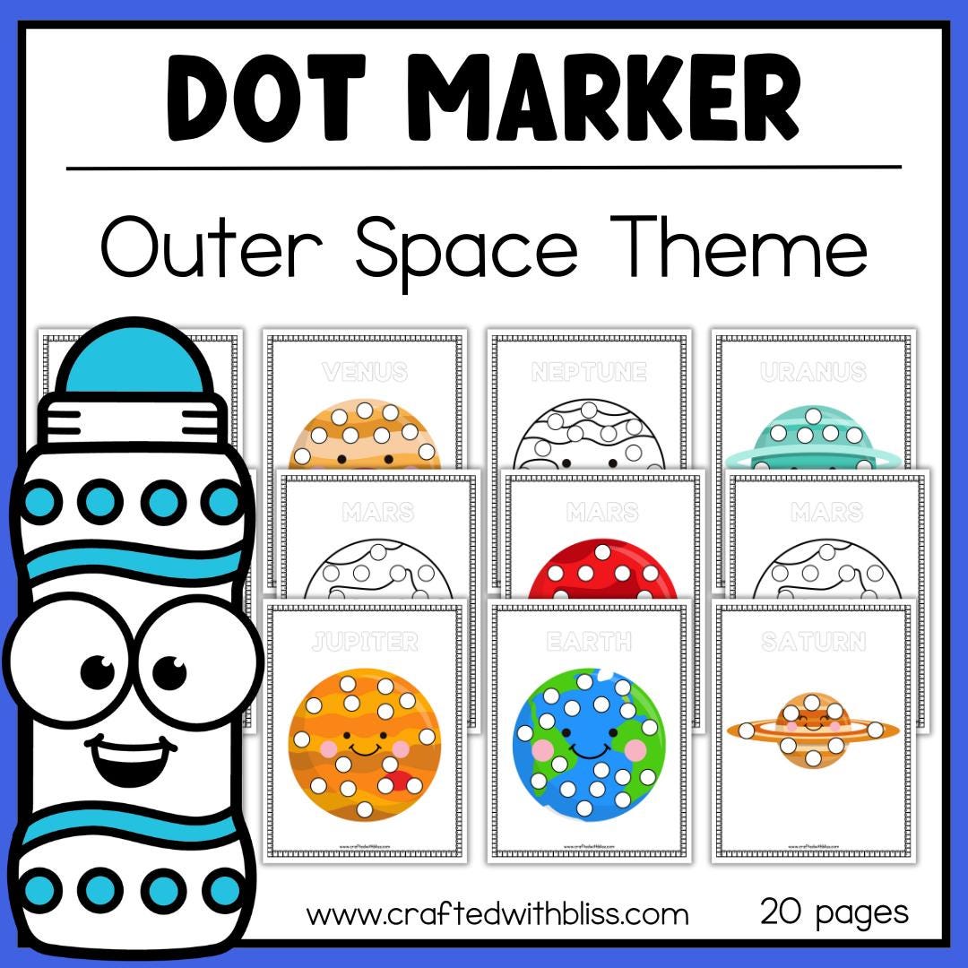 Outer Space Dot Marker Printable - Etsy