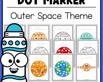 Outer Space Dot Marker Worksheets, Dot Marker Activities for Toddlers ...