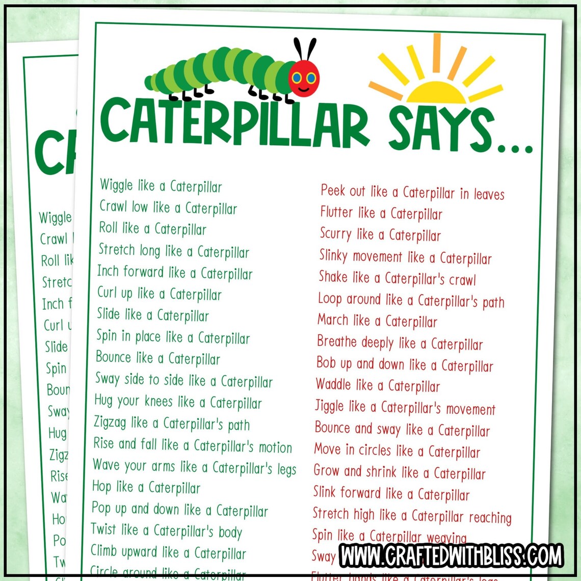 The Caterpillar Says... Simon Says Game , the Very Hungry Caterpillar ...