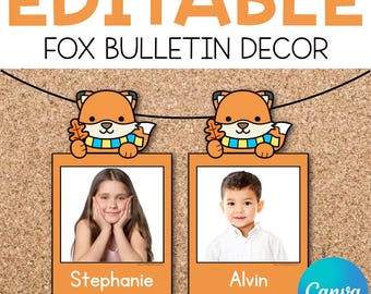 Editable Apple Photo Bulletin Decor | Canva Template Back to School - Etsy