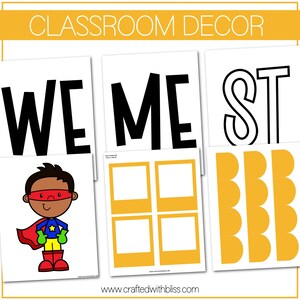 Superhero Theme Back to School Bulletin Board Kit | Welcome Superstars ...