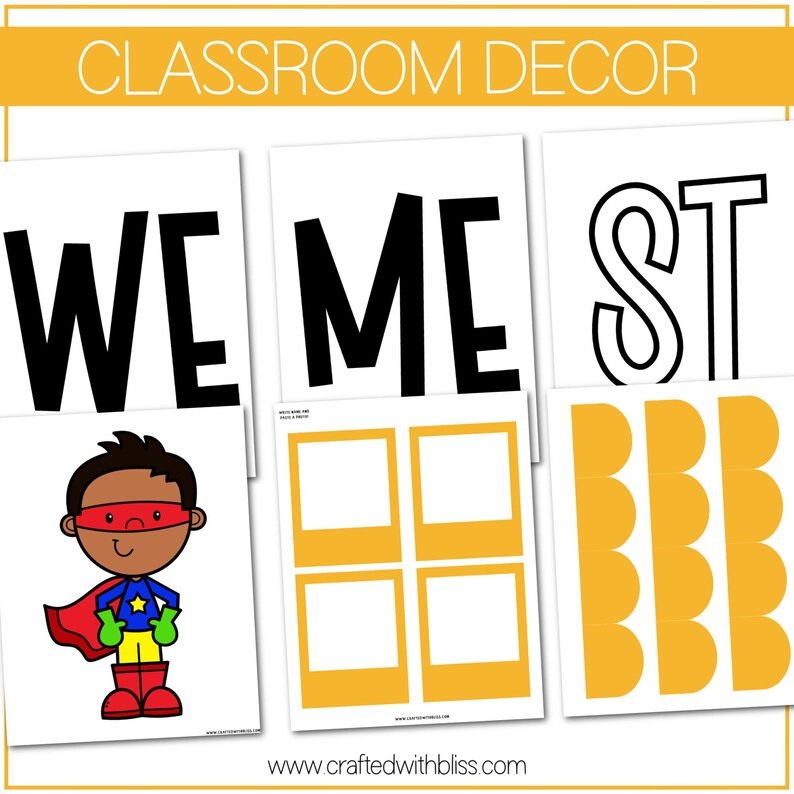 Superhero Theme Back to School Bulletin Board Kit | Welcome Superstars ...
