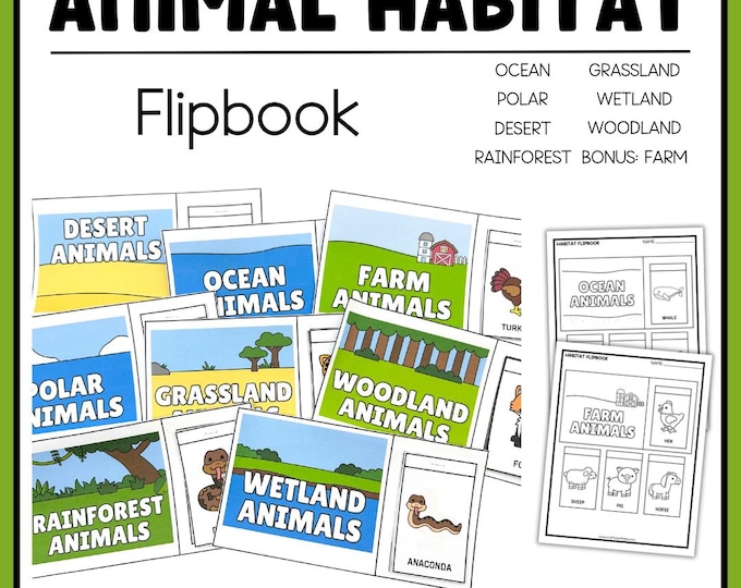 Animal Habitat Flipbook Kindergarten Printable Animal Habitats Flip ...