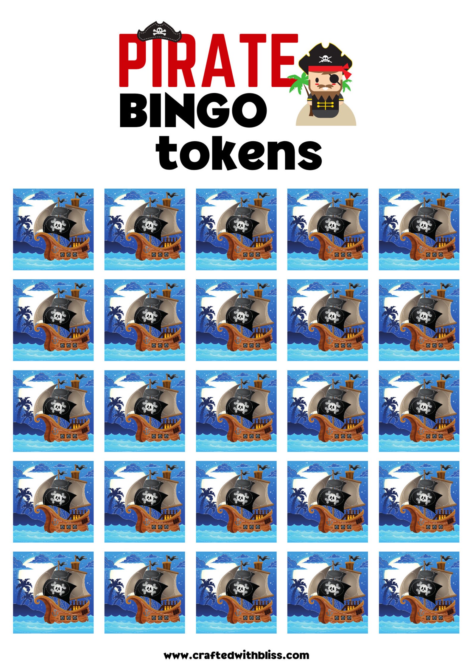 30 Pirate Bingo Birthday Game Pirate Classroom Game - Etsy