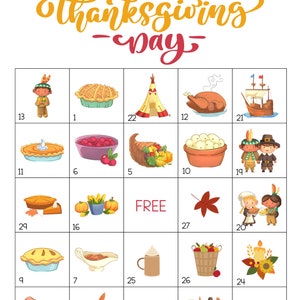 50 Thanksgiving Bingo Cards 5x5 Thanksgiving Bingo Game - Etsy