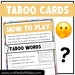Teens Taboo Party Game 150 Cards Fun Friday Ice Breaker Brain Break ...