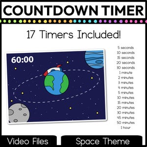 Space Theme Visual Timer Countdown Classroom Management Video Back to ...