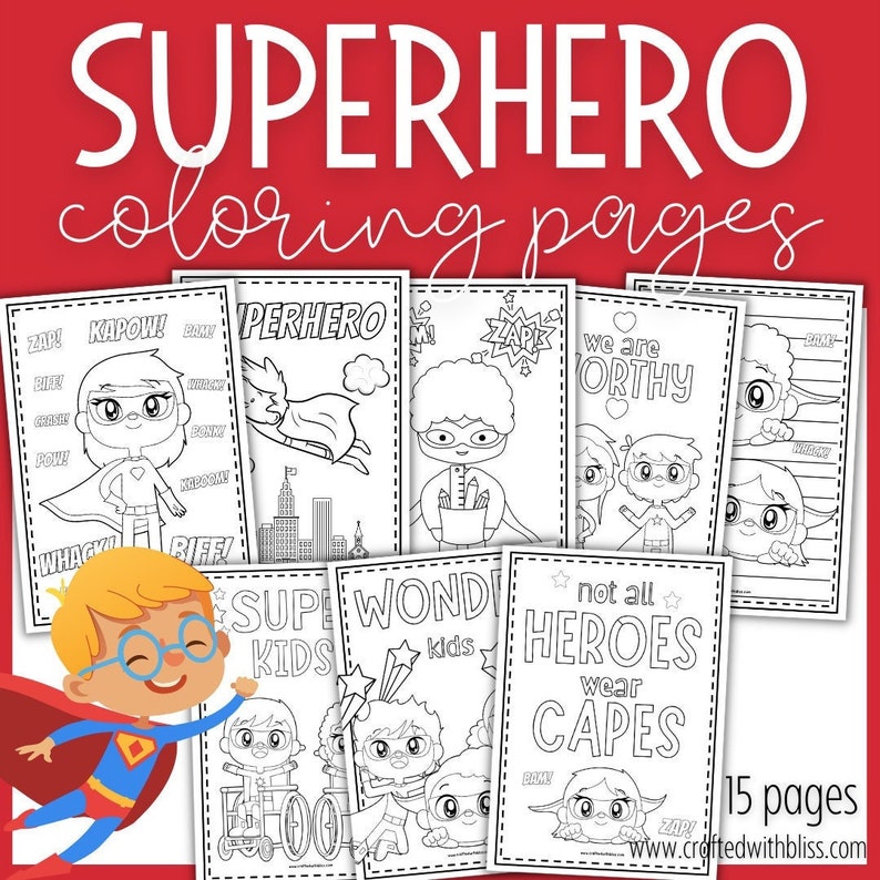 Superhero Coloring Pages for Kids, Superhero Coloring Printable ...