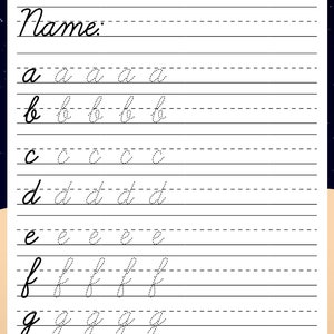 13 Pages Cursive Tracing Worksheet, Alphabet Cursive Printable, Days of ...