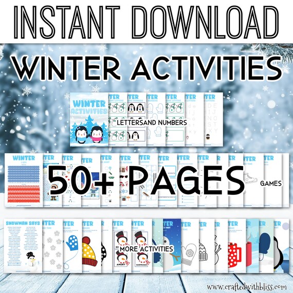 Winter Printables for Kids Winter Party Games Winter Bingo | Etsy