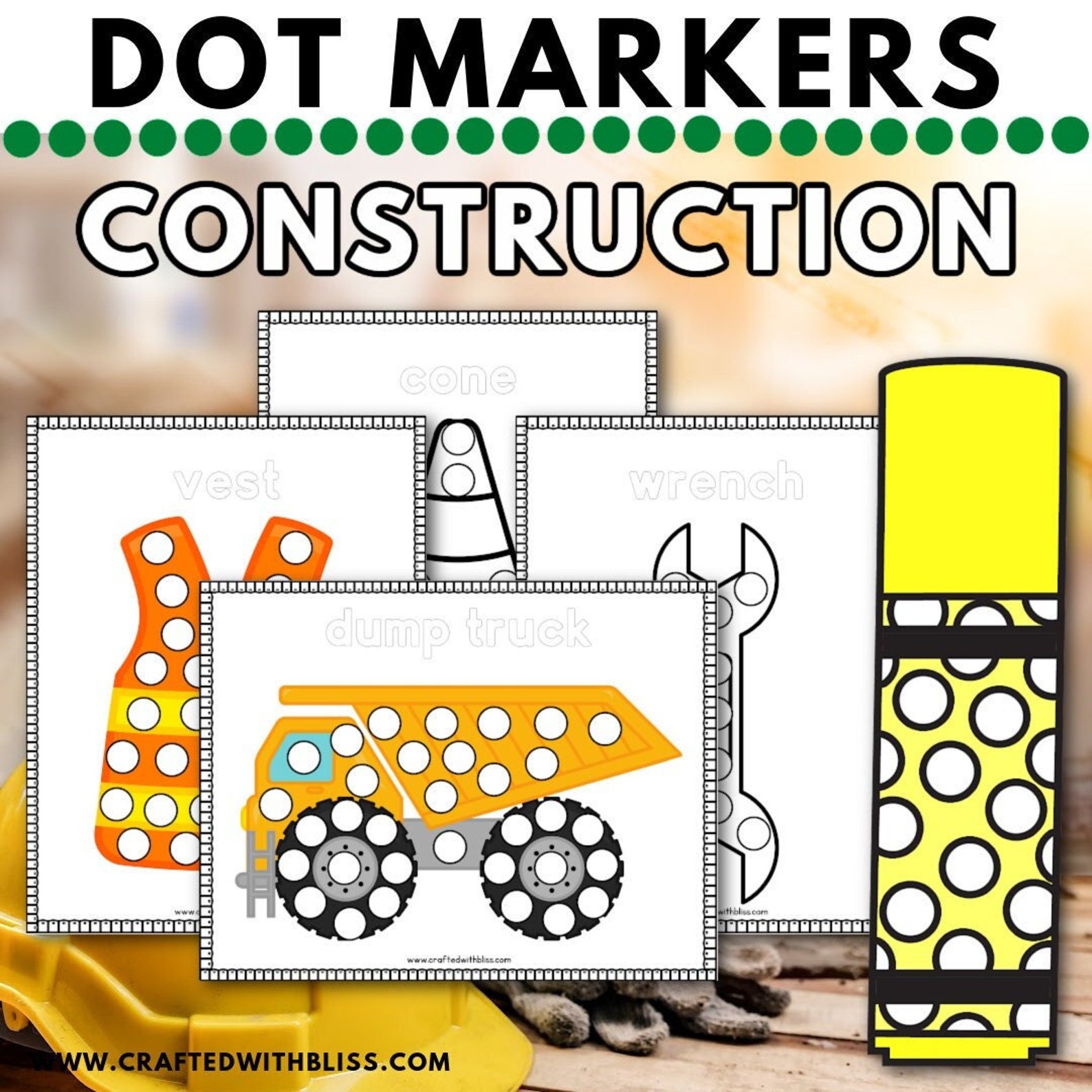 Construction Dot Marker Printable - Etsy